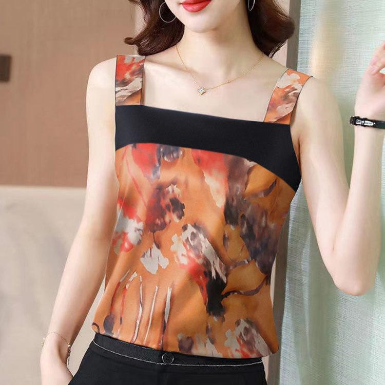 全6色×6サイズ！タンクトップ タンク キャミソール トップス レディース tシャツ ノースリーブ 肌着 インナー ブラ紐隠し 重ね着 接触冷感 花柄 : アパレルAvicii アヴィーチ ...