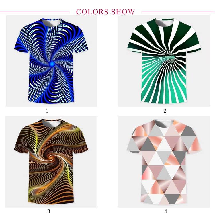 全16色×8サイズ！tシャツ メンズ 3dTシャツ 3Dプリント 幾何柄 半袖 トップス 面白いシャツ 夏服 丸襟 ダンス ヒップホップ hiphop : アパレルAvicii アヴィーチ ...