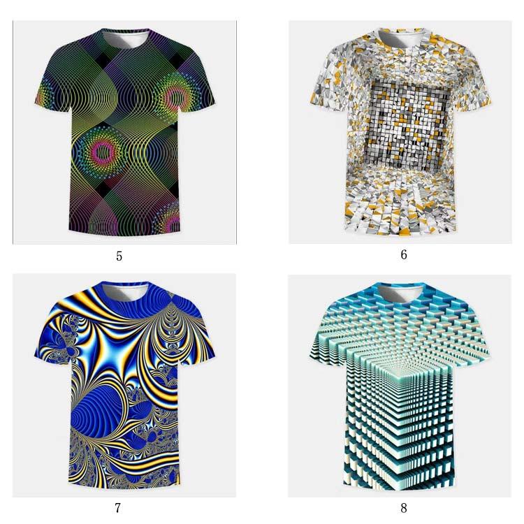 全16色×8サイズ！tシャツ メンズ 3dTシャツ 3Dプリント 幾何柄 半袖 トップス 面白いシャツ 夏服 丸襟 ダンス ヒップホップ hiphop : アパレルAvicii アヴィーチ ...