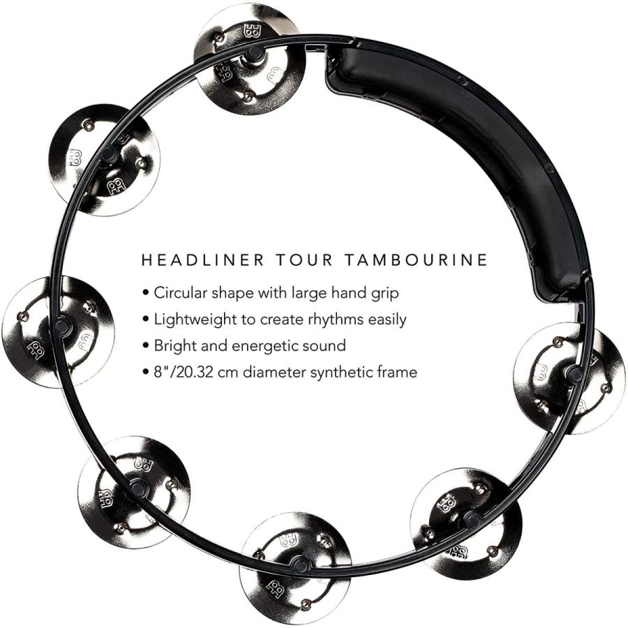 MEINL Percussion マイネル タンバリン Headliner Series Tour Tambourine HTT8BK : オーディオ渡辺 ショッピング - 通販 ...