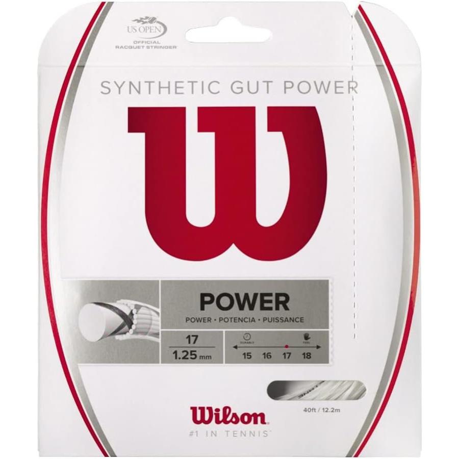 (17, White) - Wilson Synthetic Gut Power 12m Tennis String Set ...