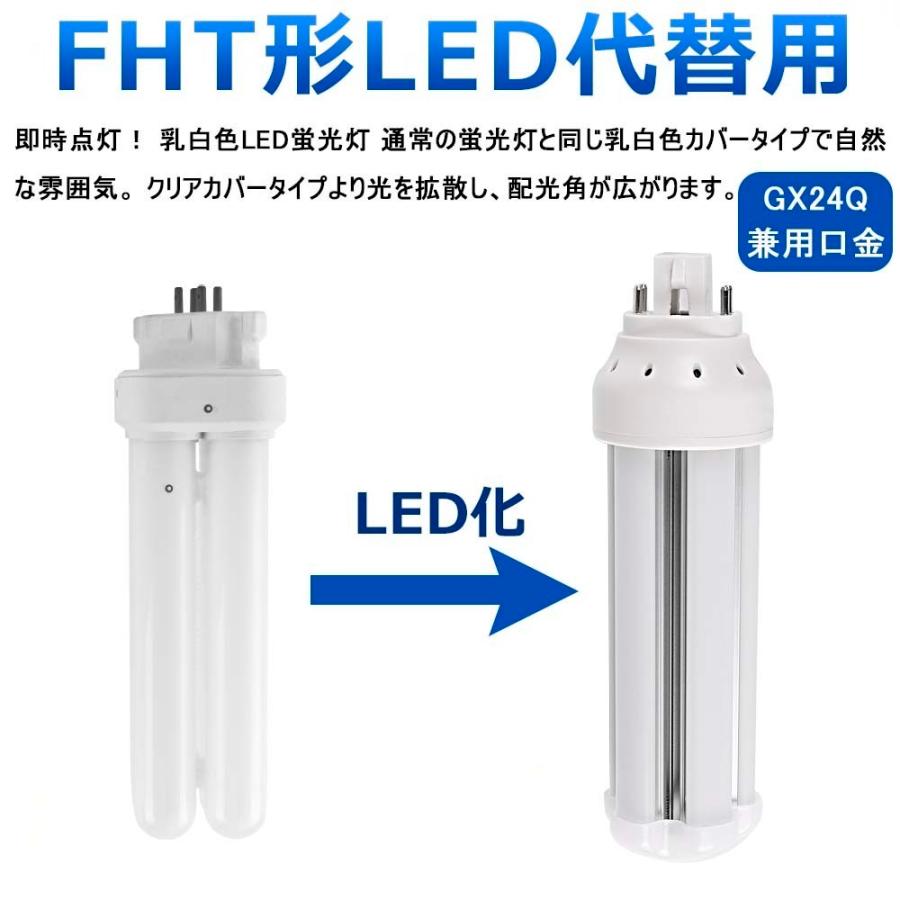 FHT32EX-L/W/N/D FHT32形代替用 LEDコンパクト蛍光灯 led照明器具 LEDランプ 360度発光 GX24Q LED蛍光灯 14W 高輝度2800lm (配線工事が必要 ...