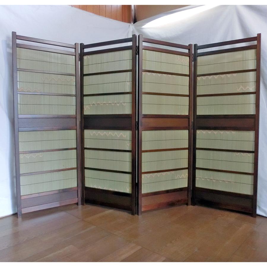 [awa]★簾屏風 4連折りたたみスクリーン DK-22BA 青竹 高さ125cm 国産品 パーティション :do-screen-DK-22 ...