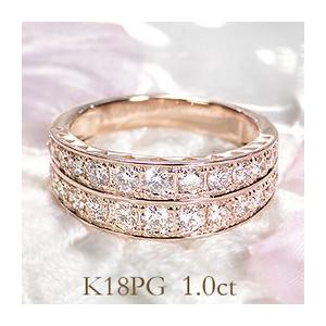 K18 WG PG YG ゴールド ダイヤモンド ダイヤ 指輪 リング 1.0ct 1カラット エタニティ 2連 エンゲージ 18k 18金 ber0279 : jewelryshop ...