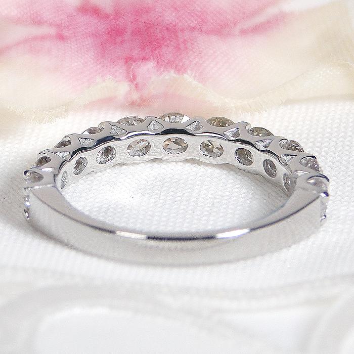 Pt950 1.00ct ダイヤモンド ハーフ エタニティ リング 送料無料 プラチナ 婚約 結婚 指輪 1カラット エンゲージ ブライダル エタ 1ct シンプル 定番 ber0444 ...