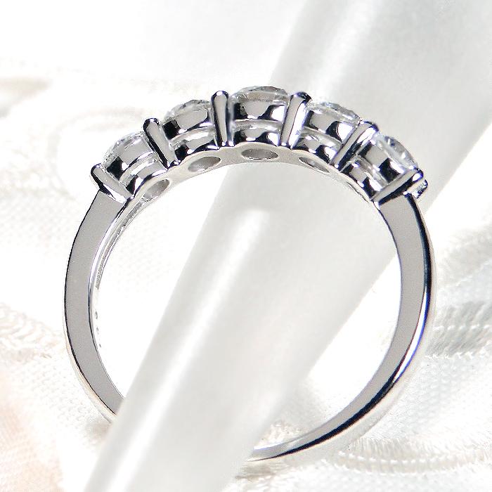 Pt950 1.0ct ダイヤモンド エタニティ リング 送料無料 品質保証書 指輪 豪華 定番 PT プラチナ 婚約 結婚 人気 1ct カラット ハーフエタニティ ber0474 ...