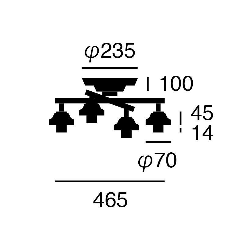 ARTWORKSTUDIO アートワークスタジオ公式 シーリングライト シーリングランプ AW-0431 4灯クロスシーリング本体 口金：E26型 : アートワークスタジオ公式 Yahoo ...