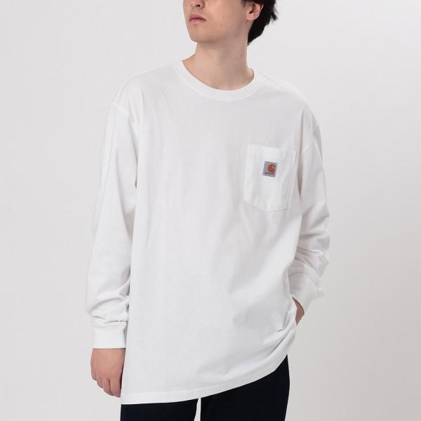 Carhartt カーハート Tシャツ カットソー ヘビーウエイトロングスリーブポケットTシャツ ワンポイント ホワイト メンズ レディース K126 : AXES(アクセス)Yahoo!店 ...