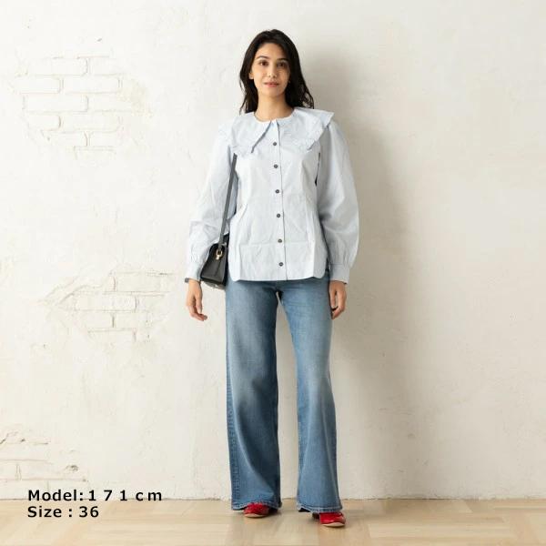 GANNI ガニー シャツ ブラウス ブルー レディース F8638 694 GANNI ガニー シャツ ブラウス ブルー レディース F8638 694