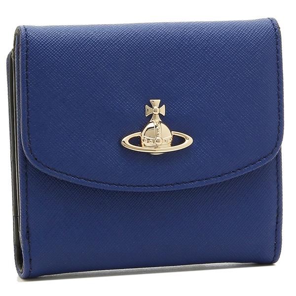 Vivienne Westwood ヴィヴィアンウエストウッド 二つ折り財布 サフィアーノ ブルー レディース VIVIENNE WESTWOOD 51150003 L001N K405 ...
