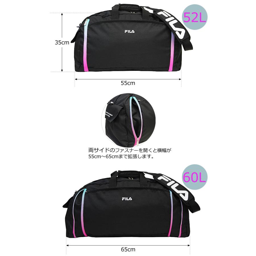 FILA フィラ 2way 拡張型 ボストンバッグ 60L 折りたたみ可能 7837 2WAY スポーツバッグ ボストンショルダー大容量 折り畳み 収納可能 正規取扱店 : Axis.bag ...