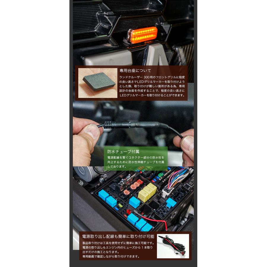 三菱 トライトン(型式：LC2T(年式：R6.2〜)) 専用LEDフロントグリルマーカー 保安基準に準拠したLEDマーカーランプを採用！特別な加工無しで取り付け可能！(SC) : AXIS ...