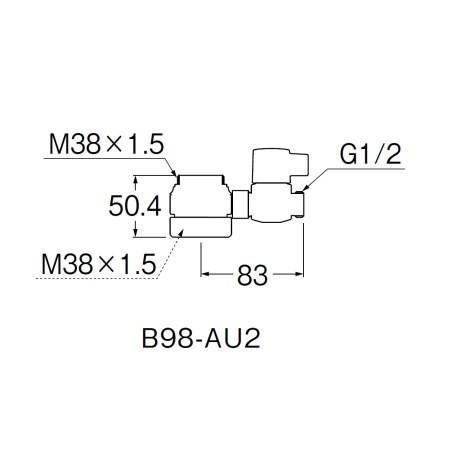 シングル混合栓用分岐アダプター B98-AU2 : アヤハディオネットショッピング - 通販 - Yahoo!ショッピング