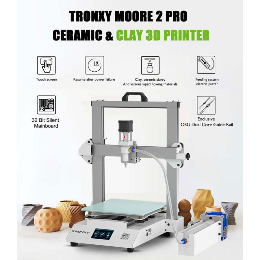 Tronxy Moore 2 Pro セラミック & クレイ 3d プリンター 255mm*255mm*260mm フィードシステム付き 電動パター : AYARDYahoo!店 - 通販 ...
