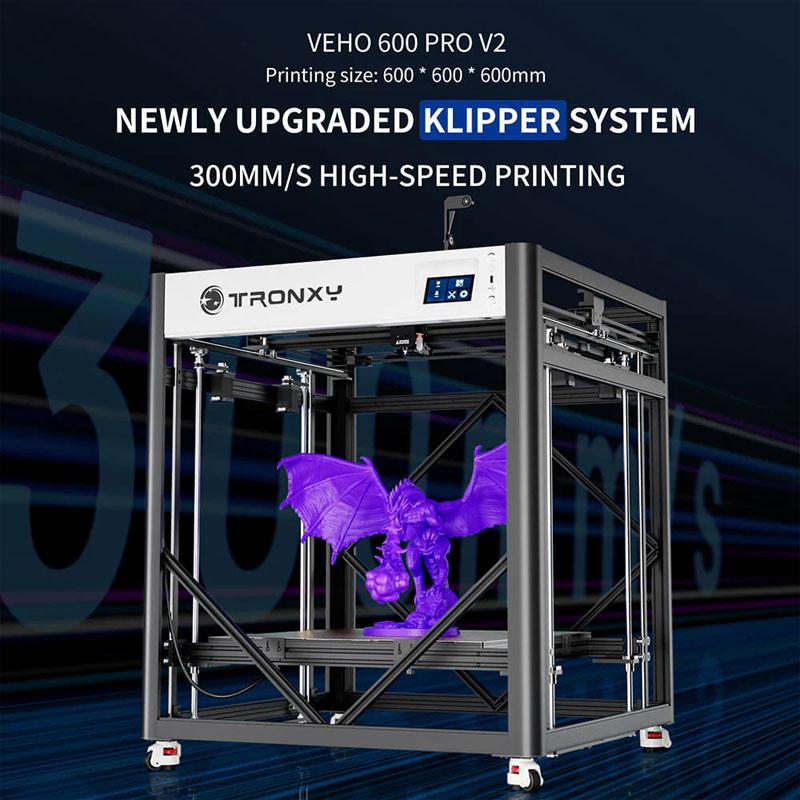 Tronxy VEHO 600 PRO V2 大型ダイレクトドライブ 3D プリンター 600x600x600mm印刷サイズ/ Klipper/Corexy/300mm/s 高速印刷 ...