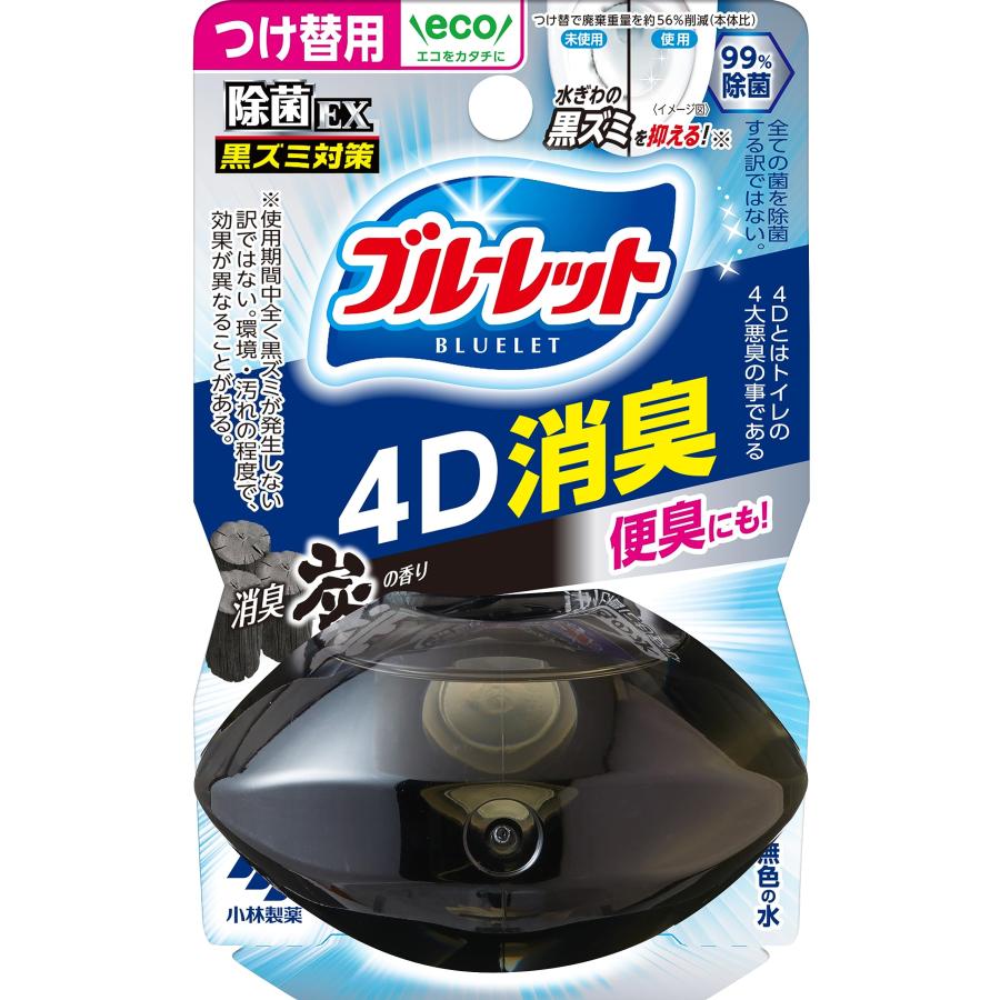 液体ブルーレットおくだけ除菌EX 4D消臭 消臭炭の香り トイレタンク芳香洗浄剤 詰め替え用 70ml 1個 小林製薬 : あゆむオンライン - 通販 - Yahoo!ショッピング