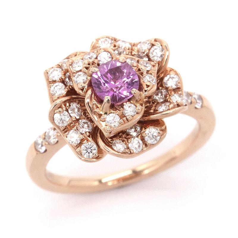 ナディア 0.47ctピンクサファイアリング 11号 K18PG 合計0.65ctダイヤモンド フラワーモチーフ ピンクゴールド 中古 送料無料 : 麻布十番Blanc - 通販 ...