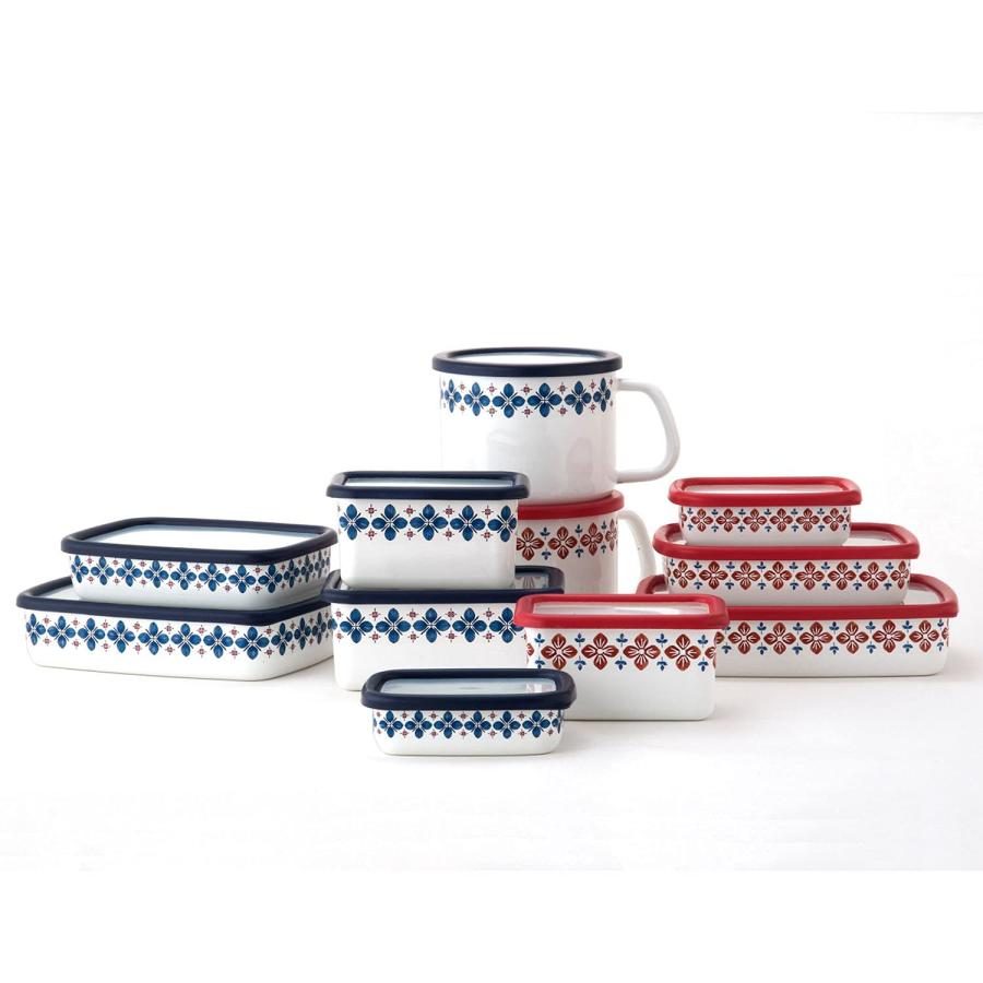 富士ホーロー 保存容器 浅型 ホーロー 角容器 Lサイズ キャニスター 蓋付 cukka ネイビー CU-L N : AZESTショップ - 通販 - Yahoo!ショッピング