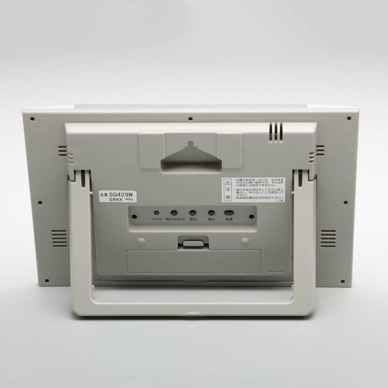 セイコー クロック 掛け時計 置き時計 兼用 電波 デジタル カレンダー 快適度 温度 湿度 表示 薄型 白 パール SQ429W SEIK :20221213102659-00167 ...