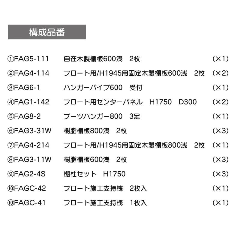 大建工業【内部ユニット FiTIO（フィティオ）シューズインクローゼット I型プラン20】ダイケン DAIKEN : アズライフ - 通販 - Yahoo!ショッピング