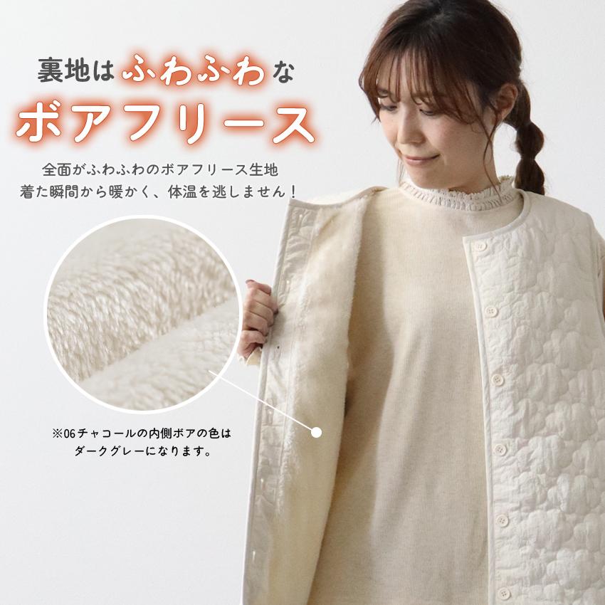 裏起毛雲形キルトのあったかエプロン 裏ボア エプロン 裏起毛 無地 ボア ゆったり シンプル ロング ワンピース 保育士 ギフト おしゃれ ...