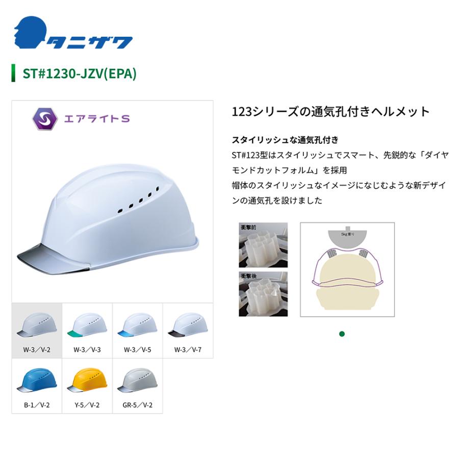 タニザワ タニザワ｜＜20個セット＞エアライトS 保護帽 ヘルメット 通気孔付き 対応サイズ53〜63cm 質量365g ST#1230-JZV(EPA)x20｜法人様限定 : AZTEC ...