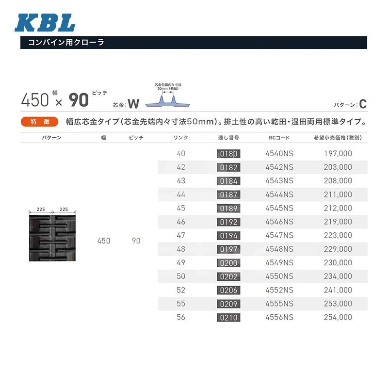 KBL KBL｜コンバイン用クローラ幅450xピッチ90xリンク43 RC4543NS1本のみ｜ : AZTEC ヤフーショップ - 通販 - Yahoo!ショッピング