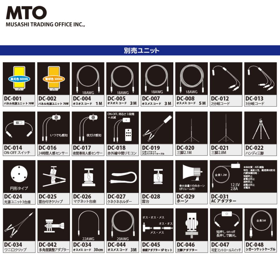 mt MTO｜ DC12VCOB クリップパネルライトON・OFF付き ムサシトレイディングオフィス DCC001 防犯ライト・獣害対策・災害時・撮影用補助ライト : AZTEC ヤフー ...