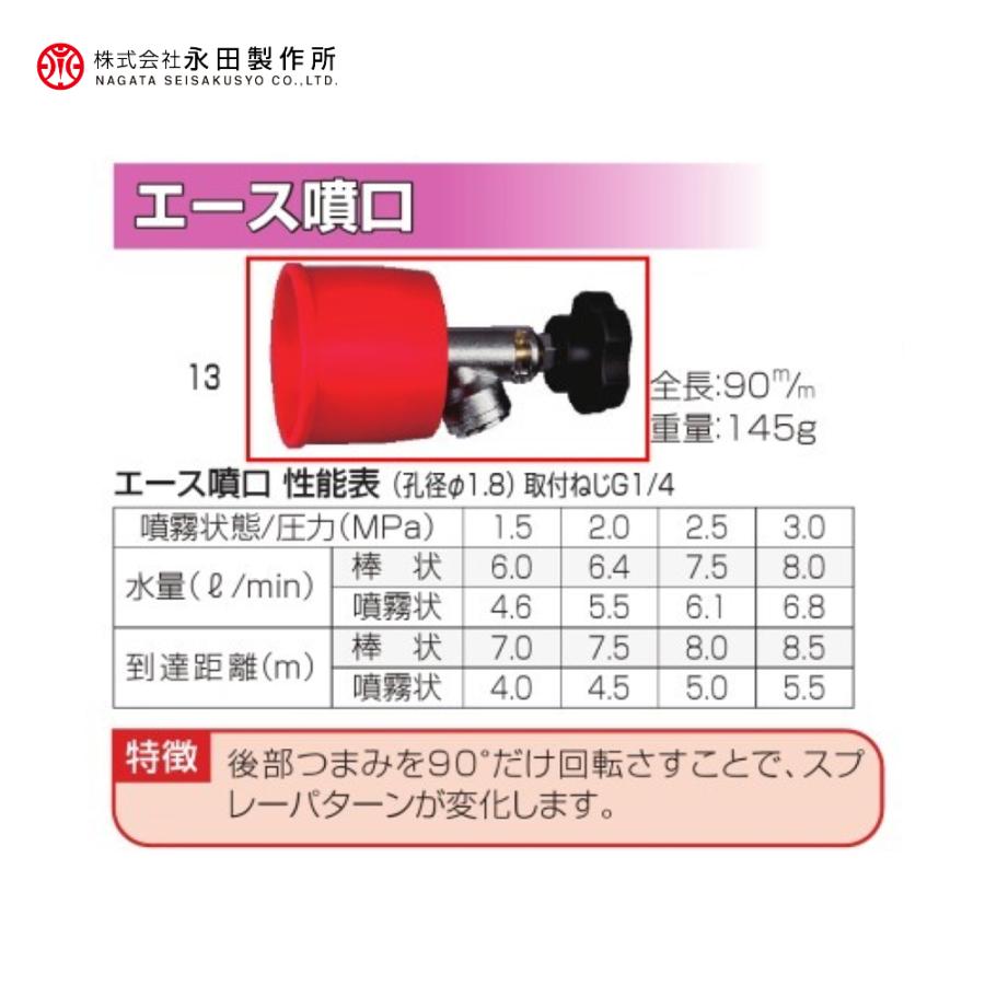 永田製作所 NAGATA ピストルノズルシリーズ エース噴口 (G1/4) 1122800 : AZTEC ヤフーショップ - 通販 - Yahoo!ショッピング