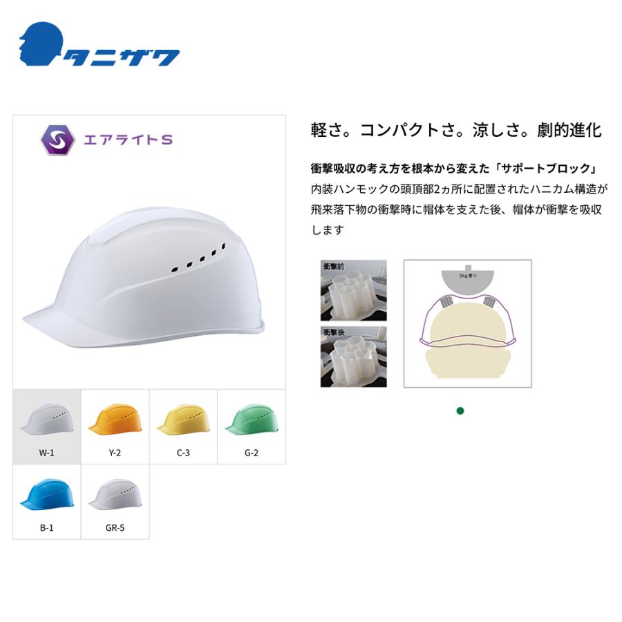 タニザワ エアライトS 保護帽 ヘルメット 通気孔付き 対応サイズ53〜63cm 質量335g ST#01230-JZ (EPA) : AZTEC ヤフーショップ - 通販 - Yahoo ...