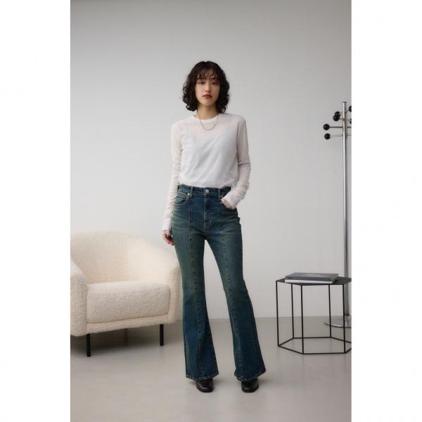 AZUL BY MOUSSY DENIM オーバーダイ切替フレアデニム/レディース AZUL BY MOUSSY DENIM オーバーダイ切替フレアデニム/レディース