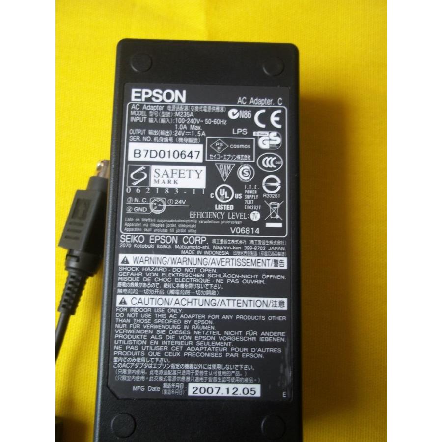 EPSON M235A ACアダプター 24V1.5A 電源ケーブル付属有 : アスタイルネット(SHOP) - 通販 - Yahoo!ショッピング