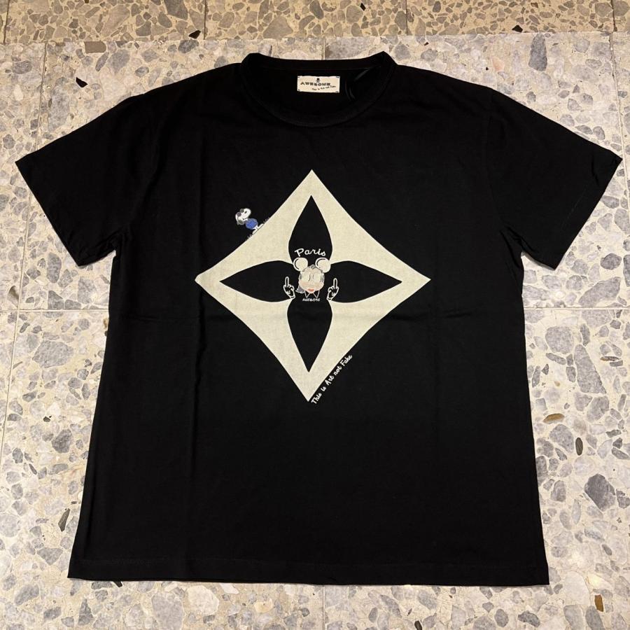 オーサム AWESOME クルーネック 半袖 Tシャツ スヌーピー ミッキーマウス 2222211-08黒 : AZUR セレクトショップ ...