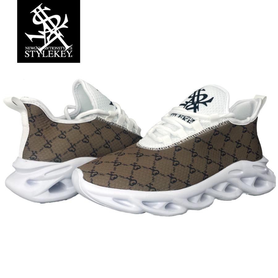 StyleKey（スタイルキー） スニーカー XS MONO FUTURE KICKS - BEIGE (SK99ET-SNK07) ストリート系 B系 ヒップホップ 靴 シューズ : B ...