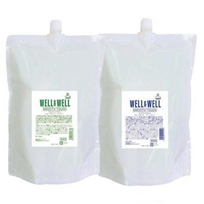 Well＆Well 2点セット/ティアーズ(TIERS) ウェル＆ウェル スムースタッチシャンプー 2000ml + スムースタッチトリートメント2000g業務用 サロン専売 BC-D V-1 ...