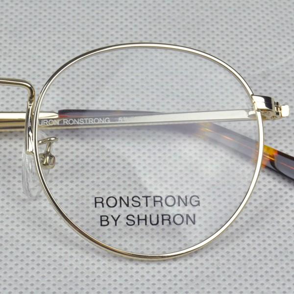 SHURON シュロン ロンストロング RONSTRONG 48mm デモレンズ ゴールドフレーム ボストン型メガネ : B.E.shop ...