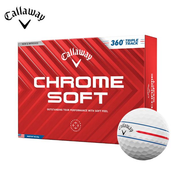 Callaway キャロウェイゴルフ クロムソフト(CHROME SOFT) 360° トリプル・トラック ゴルフボール 1ダース (12球入り) 2024年モデル : 美-健康ゴルフ ...