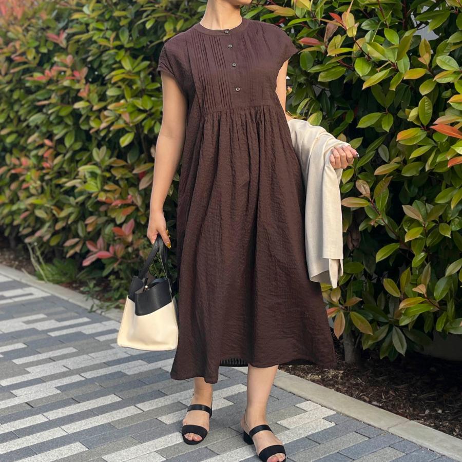 ワンピース レディース コットンワンピース 涼しい 半袖 フレンチ