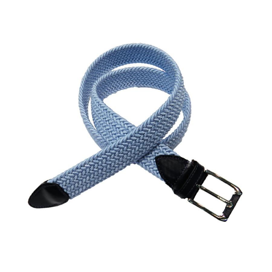 STEFANO PIAZZA イタリア製 メッシュベルト ブルー Mサイズ ゴム編込み×牛革 3.0cm幅 夏のカジュアルスタイルに最適！！ プレゼントにも最適 : B-STATION ...