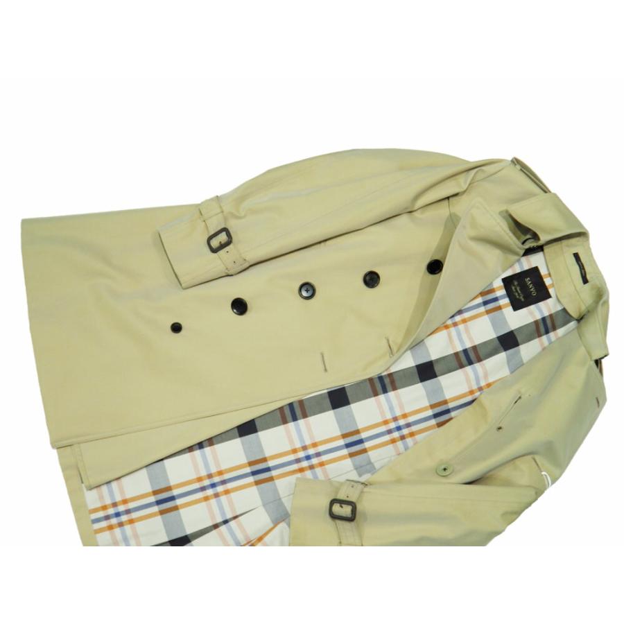 SANYO COAT 100年コート 日本製 国内縫製 GIZAコットン ギャバジン トレンチ ハーフコート ベージュ ”撥水加工” 秋・冬モデル 着心地が違う！！ :10004394:B ...