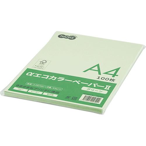 TANOSEE αエコカラーペーパーII A4 グリーン 少枚数パック 1冊（100枚） : B-サプライズ - 通販 - Yahoo!ショッピング