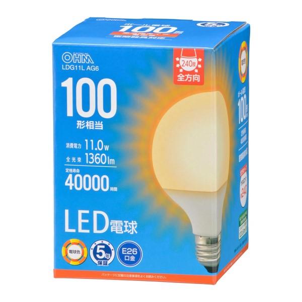 OHM LED電球ボール電球形E26 100形相当 G95電球色 オーム LDG11L AG6 : B-サプライズ - 通販 - Yahoo!ショッピング