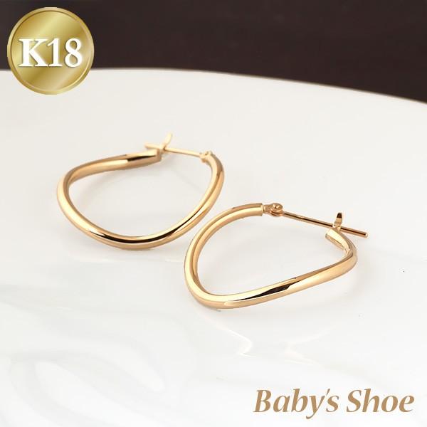 フープピアス 25mm×2mm ループ ひねり スパイラル K18 18K 18金 ゴールド : ベビーズシュー - 通販 - Yahoo!ショッピング