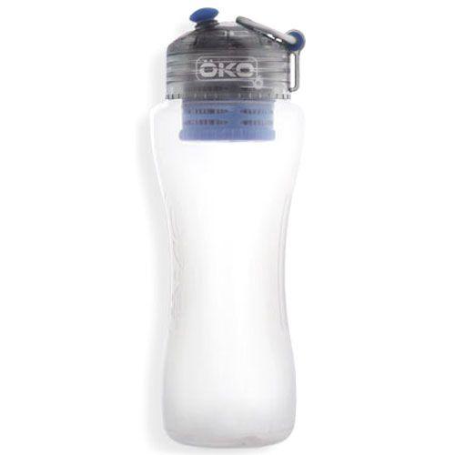 ろ過機能付きボトル OKO ドリンクボトル 650ml 水筒 オコ Filtration Water Bottle シー ブルー : BACK ...