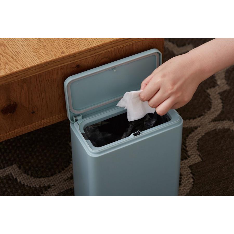 ゴミ箱 ideaco チューブラーミディアムフラップ ふた付き 3L 小型 スリム 密封容器で衛生的！ イデアコ TUBELOR medium flap マットライトブルー : BACK ...