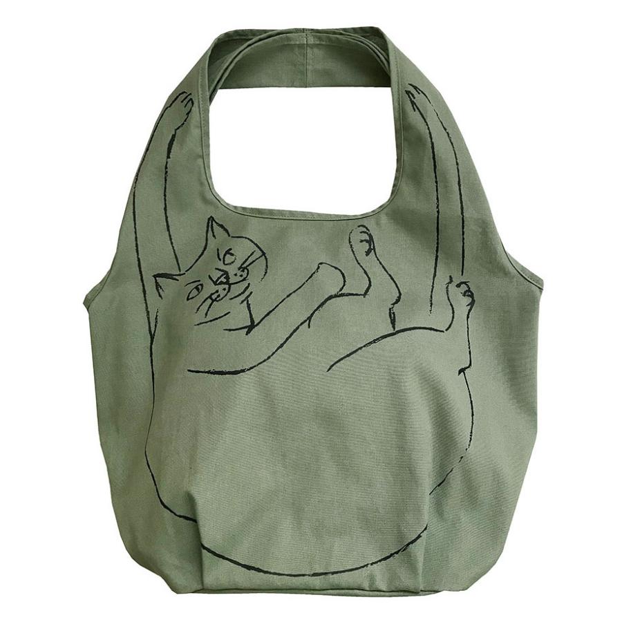 ROOTOTE エコバッグ NA.ルーショッパーマルシェ-B 折りたたみ 収納コンパクト ルートート ROO-shopper Grande 2672 オリーブ : BACK - 通販 ...