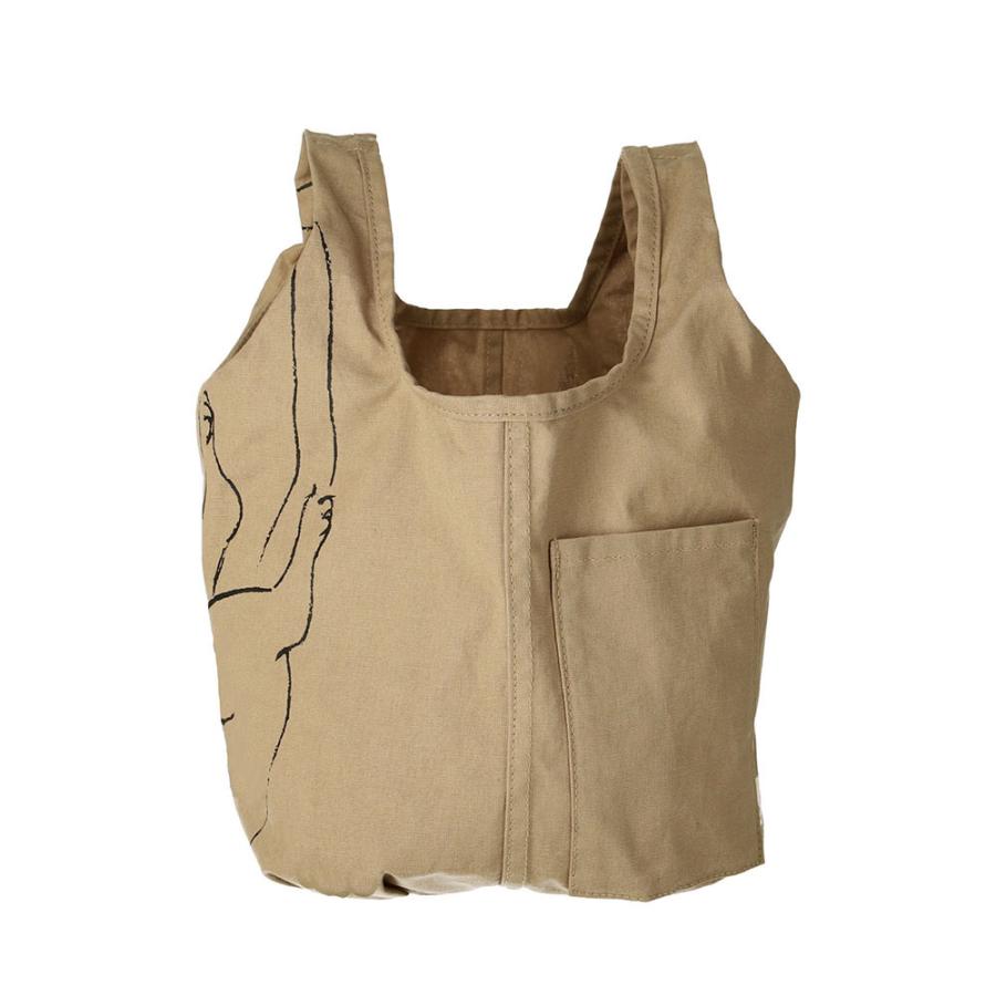 ROOTOTE（ルートート） エコバッグ ROOTOTE NA.ルーショッパーミニマルシェ-B 折りたたみ 収納コンパクト ROO-shopper mini 2673 ノワゼット : BACK ...