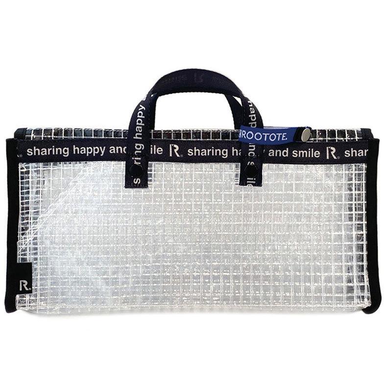 エコバッグ ROOTOTE CJ.テイクアウェイルー.PVCメッシュSサイズ-A 折りたたみ ショッピングバッグ ルートート take away ROO 6786 ブラック : 20703 ...