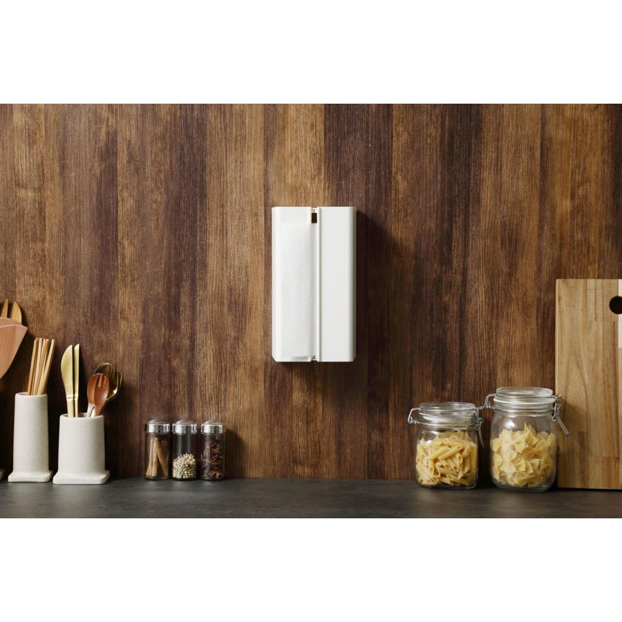 ペーパータオルホルダー ideaco イデアコ WALL PT2 壁掛けペーパータオルケース キッチンペーパー ペーパータオルケース ウォールピーティー2 ホワイト : BACK - 通販 ...