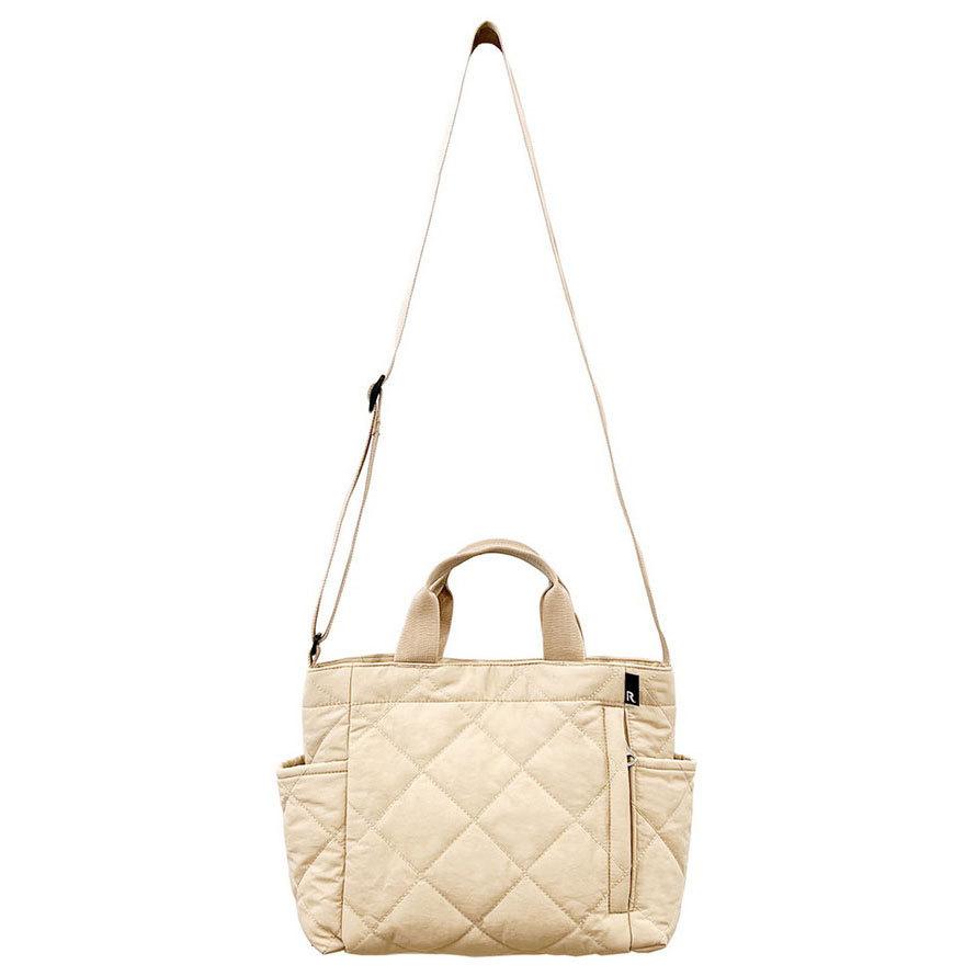 ROOTOTE（ルートート） 2022新作 ショルダーバッグ スクエア2way.ダイヤキルト-E ショルダートート SQUARE 2way 1365 ベージュ : BACK - 通販 ...